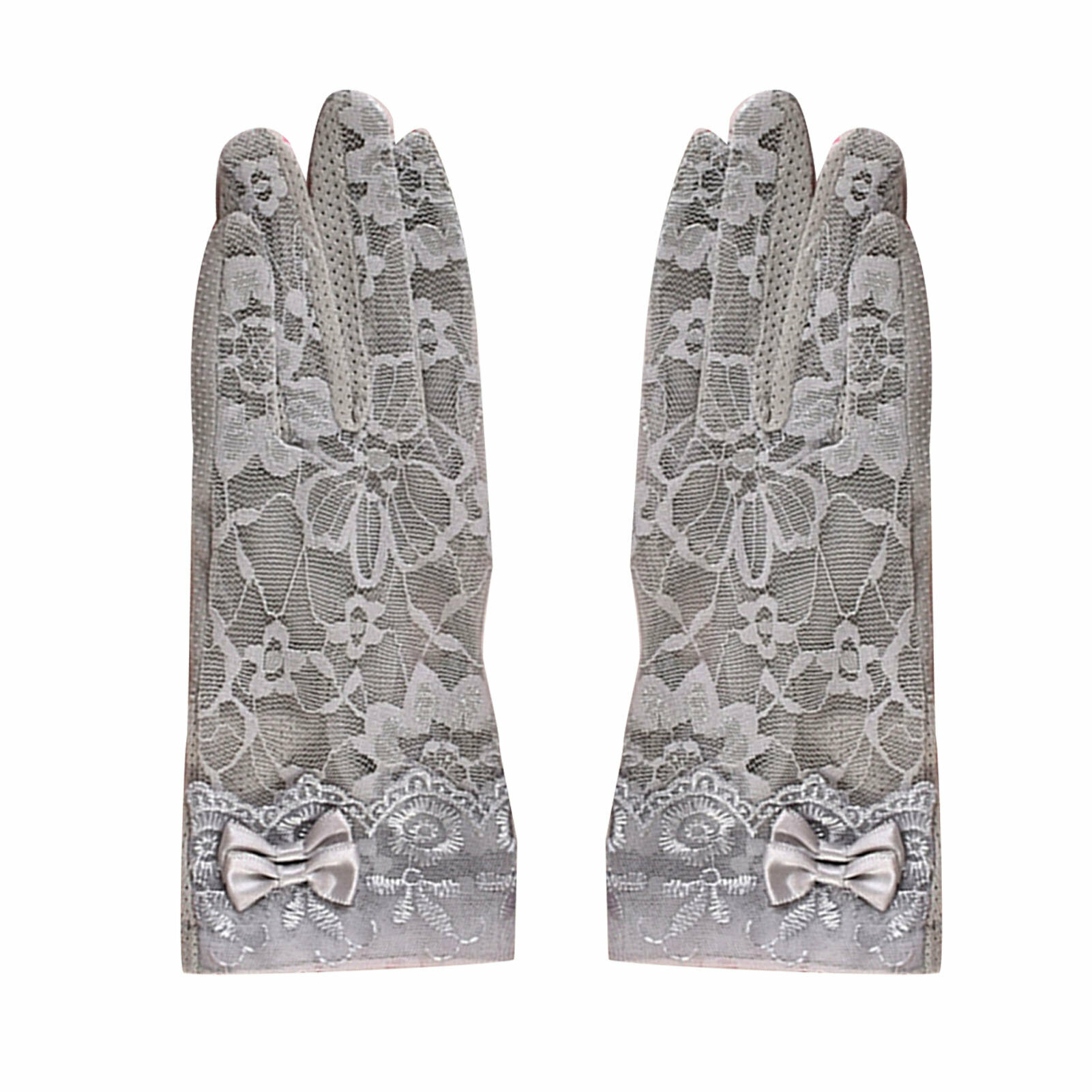 Короткие кружевные перчатки для защиты от солнца, дышащие, мягкие, облегающие, не выцветают, элегантного цвета, тонкие перчатки для велопрогулок и вождения, серые