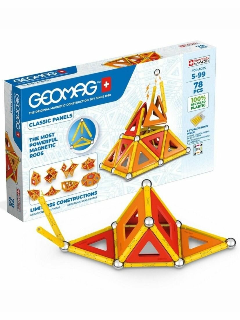 GEOMAG Магнитный конструктор Классик 78 элементов для детей от 5 лет