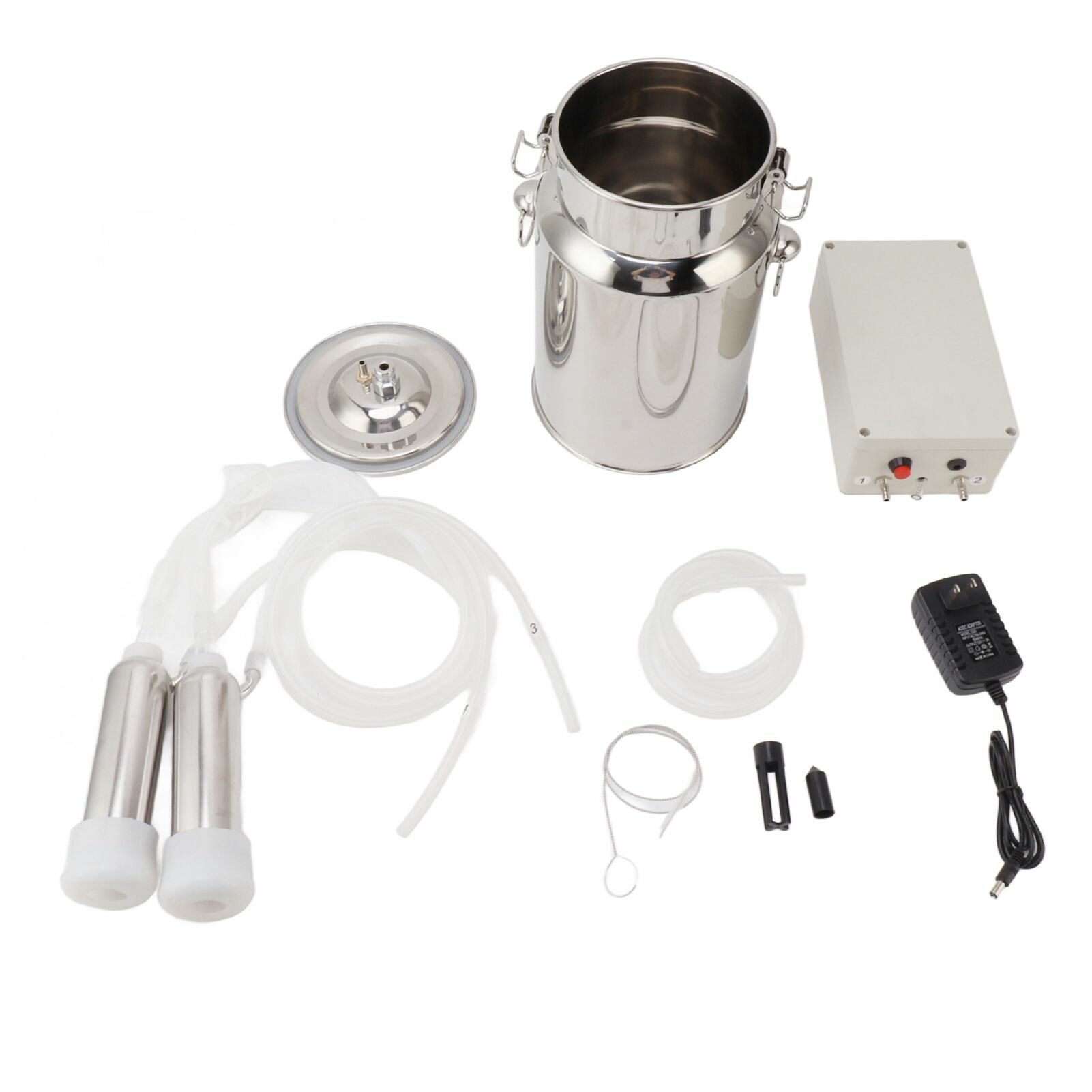 Электрический доильный аппарат для коров, вакуумная пульсация, силиконовый шланг, корзина из нержавеющей стали, 100-240 В