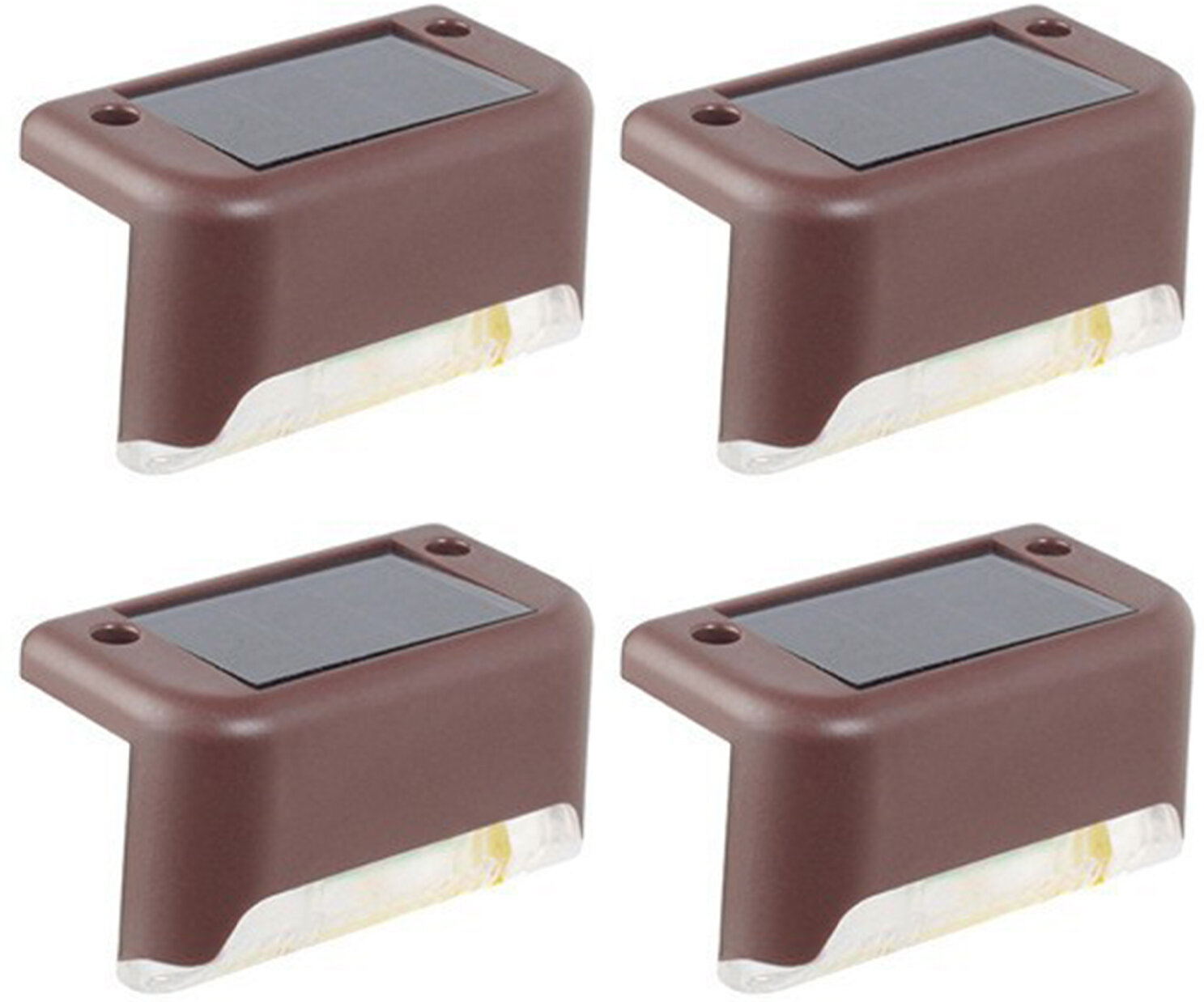 4 шт. Уличные солнечные светильники для лестницы, водонепроницаемые светодиодные, для украшения двора, стен, забора, перил, ступеней лестницы, энергосберегающие, долговечные, идеально подходят для дома, сада и дорожек.