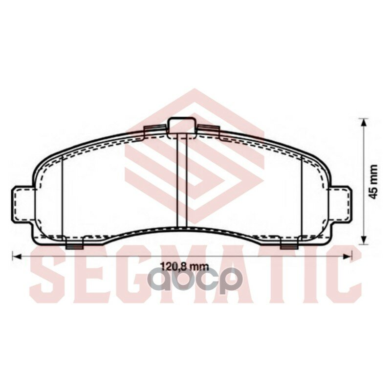 Колодка торм диск пер NISSAN MICRA II (K11) 01/92-12/07, NISSAN MARCH(K11) 98-03 [120.8*45*15] SEGMATIC арт. SGBP2881