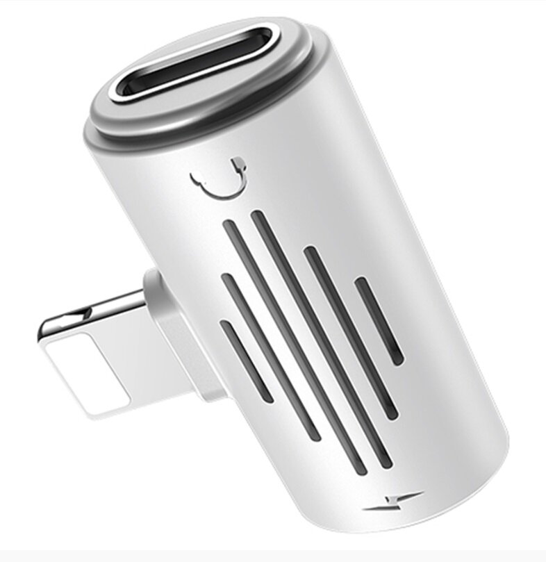 Переходник для зарядки и музыки Borofone BV6, Lightning (M) to 2*Lightning (F), 2А, Белый