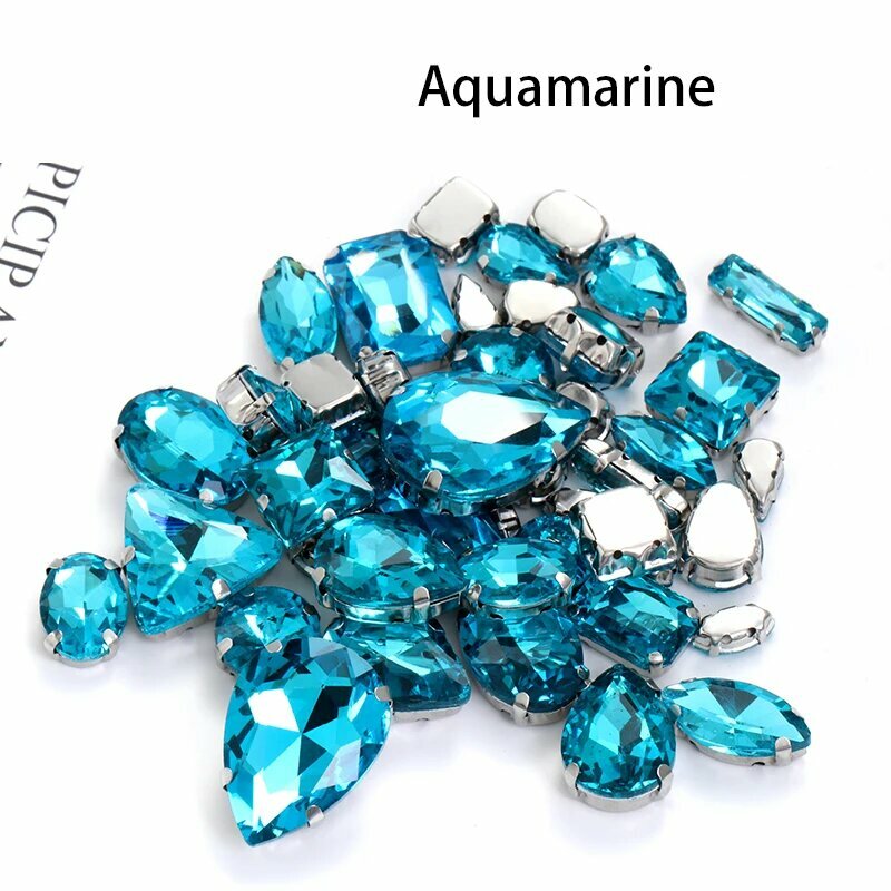 Стразы бирюзовые Aquamarine для рукоделия