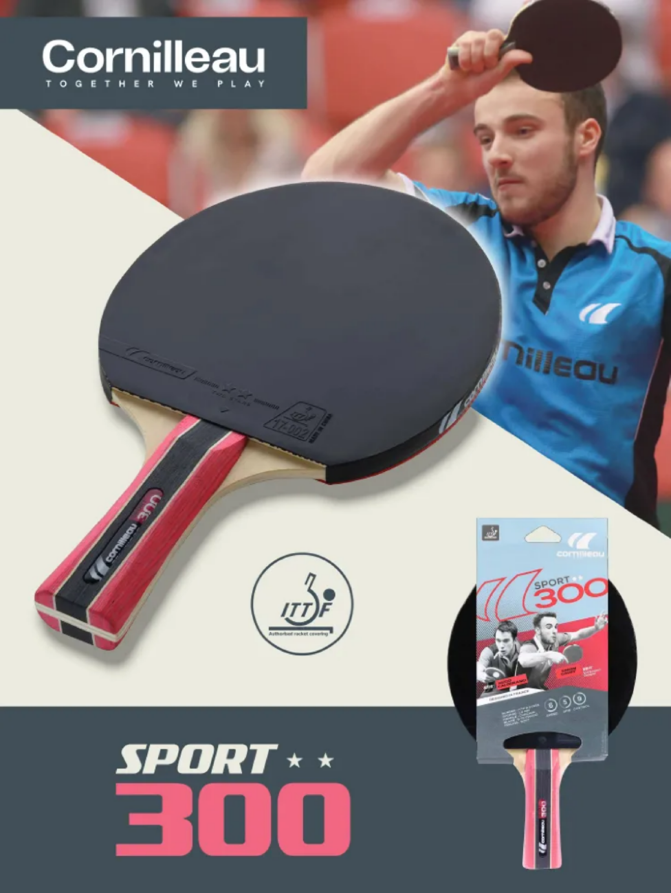 Ракетка для настольного тенниса Cornilleau Sport 300 ITTF approved (FL)