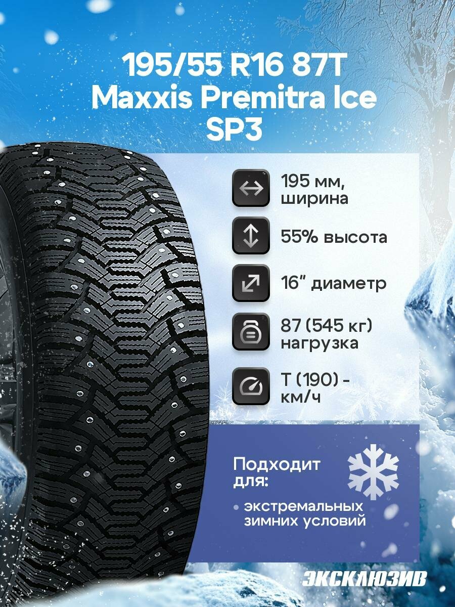 Зимняя нешипованная шина Maxxis Premitra Ice SP3 195/55 R16 87T
