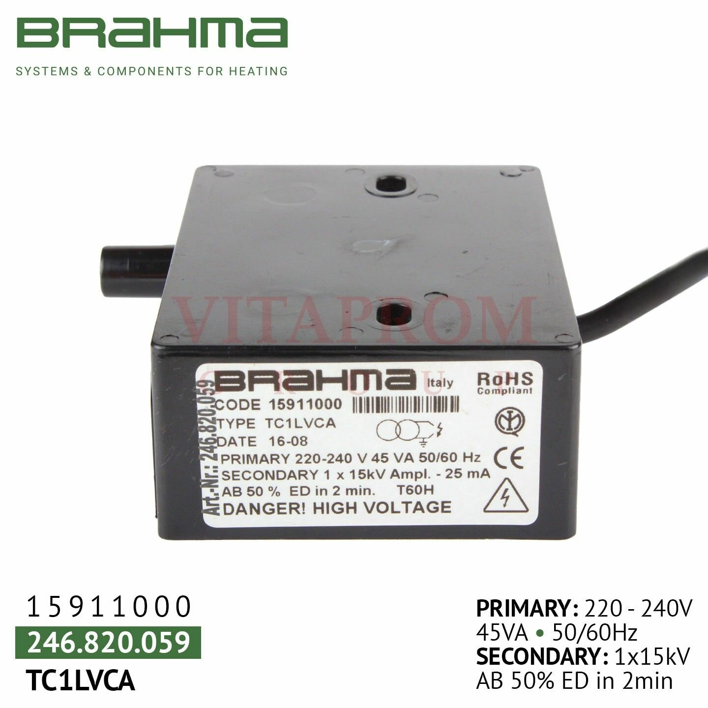 Трансформатор Brahma TC1LVCA, 15911000