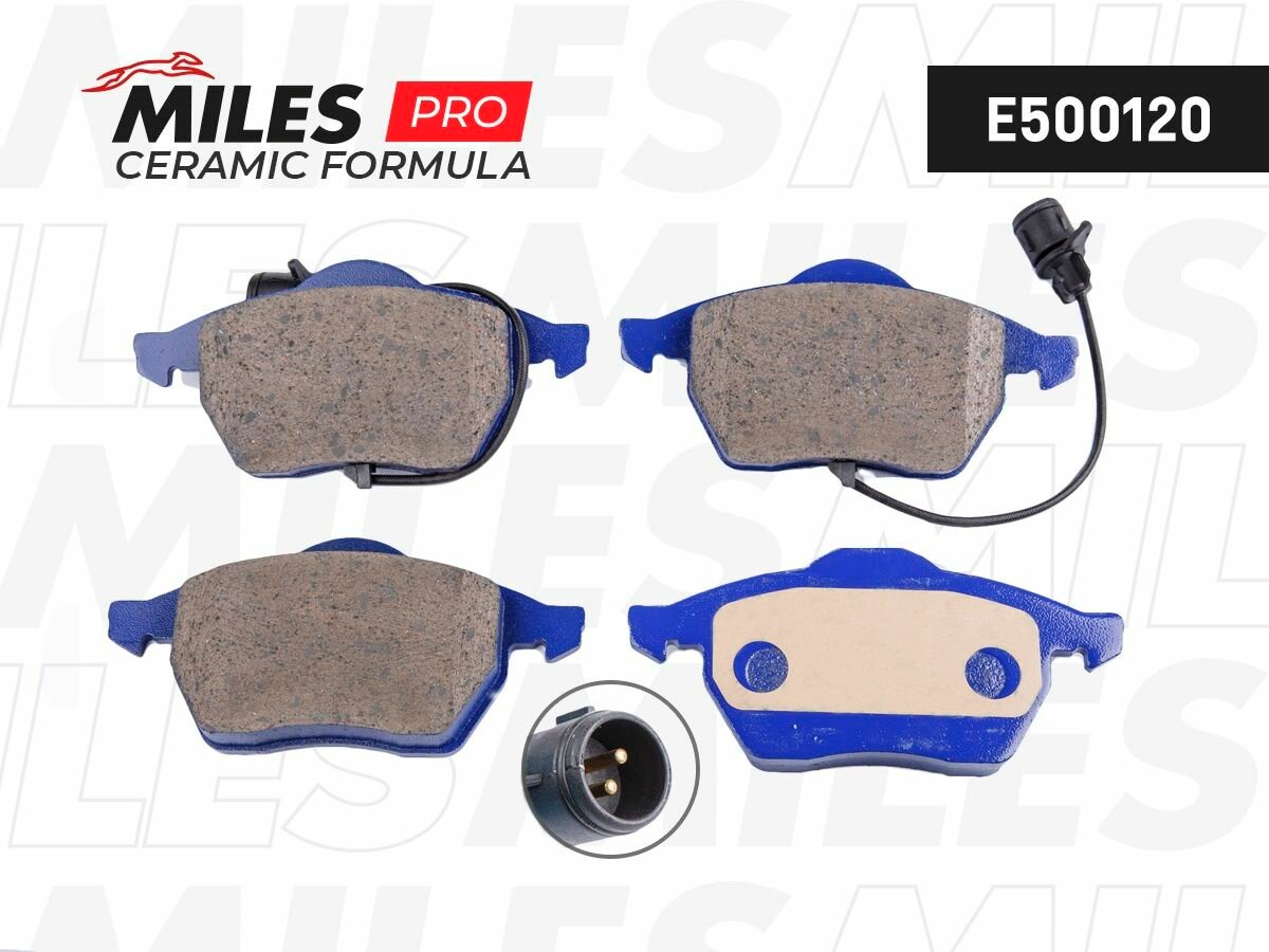 MILES Колодки тормозные передние (Смесь CERAMIC серия PRO) А100 9194/А6 9597 (TRW GDB1049) E500120