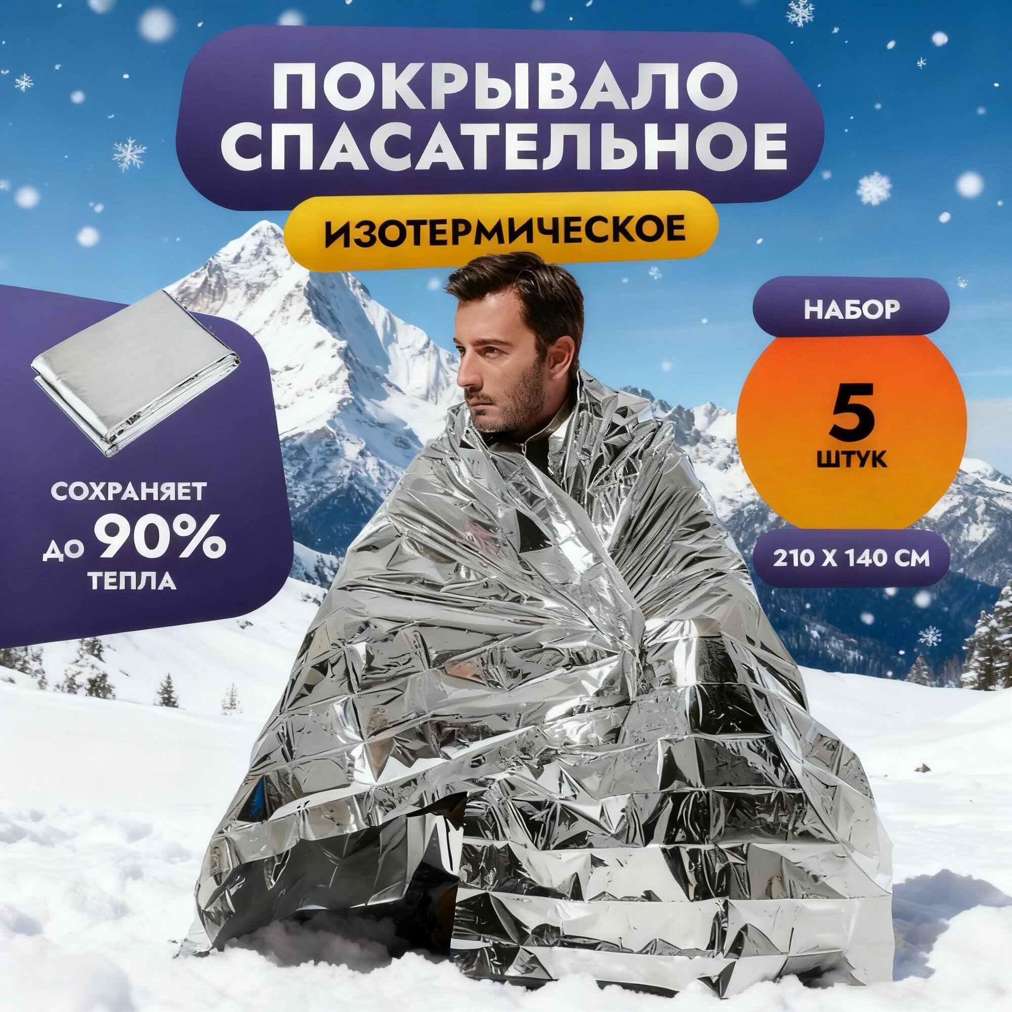 Термоодеяло спасательное; термоодеяло тактическое; одеяло спасателя