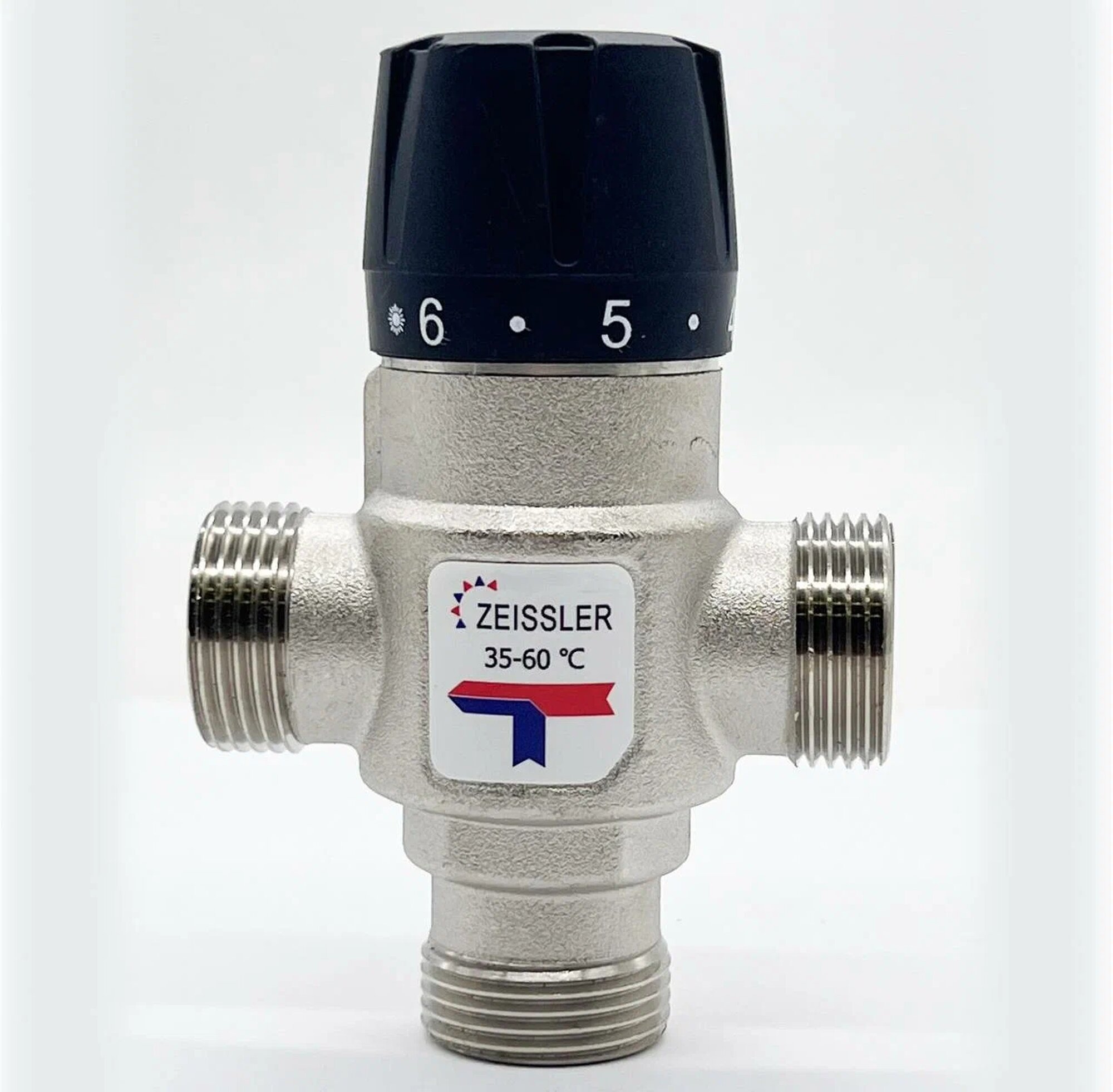 Трехходовой термостатический смесительный клапан TIM - ZEISSLER 1" 35-60гр, KV 2.5