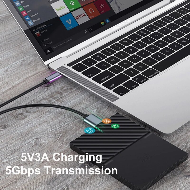 Кабель Micro B USB 3.0 Type-C, 25cm — фото 1