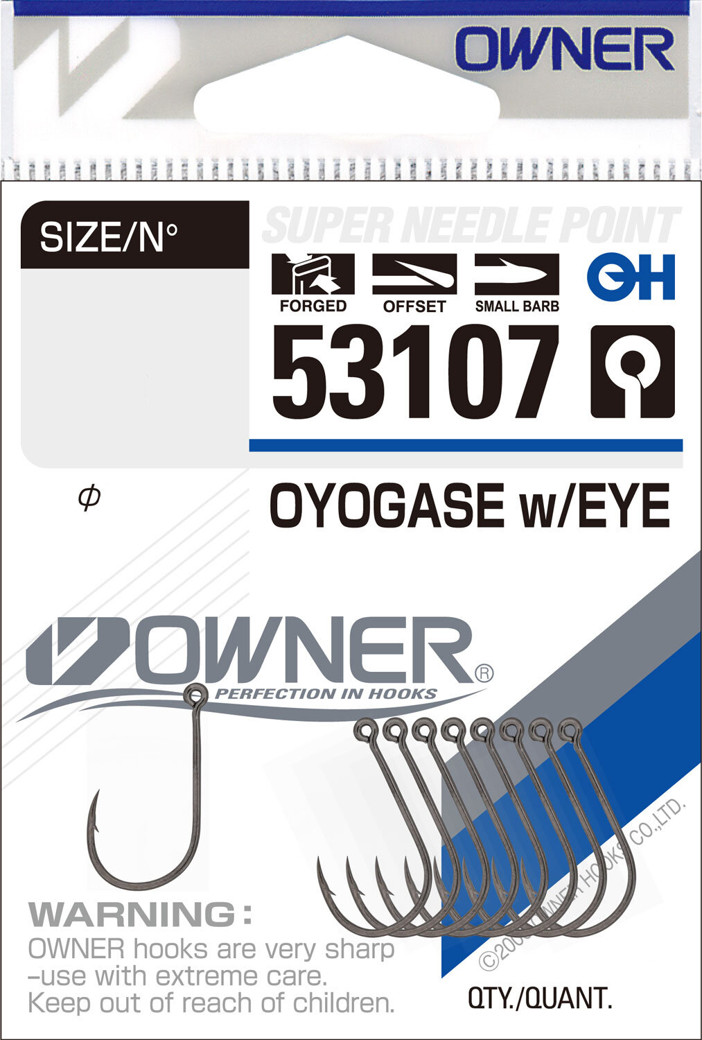 OWNER Крючок Oyogase w/eye BC №4 8шт