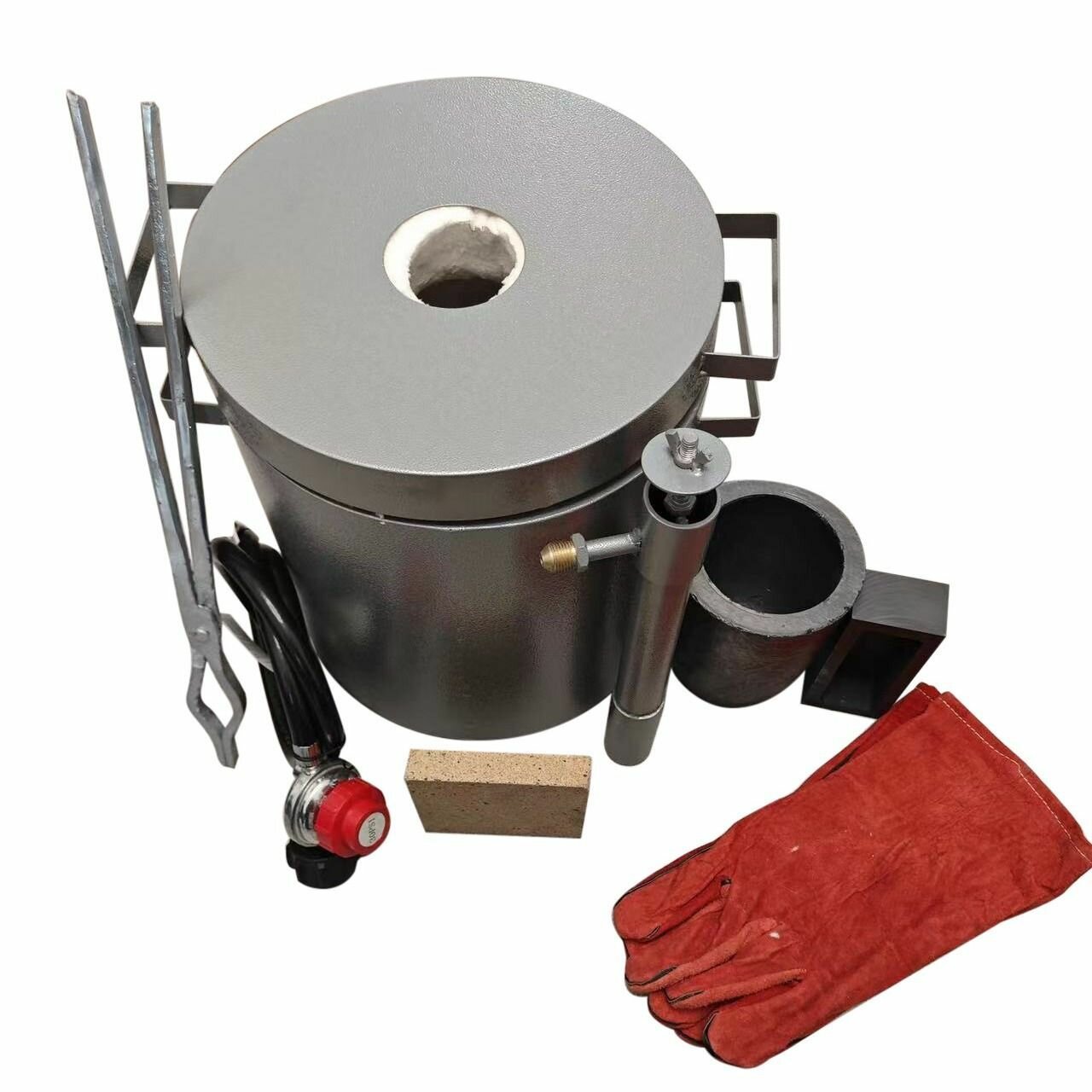 Пропановая печь для плавки металлов, с 6 кг графитовый тигель , максимальная температура 1300 градусов , используется для плавки золота, серебра, меди и алюминия