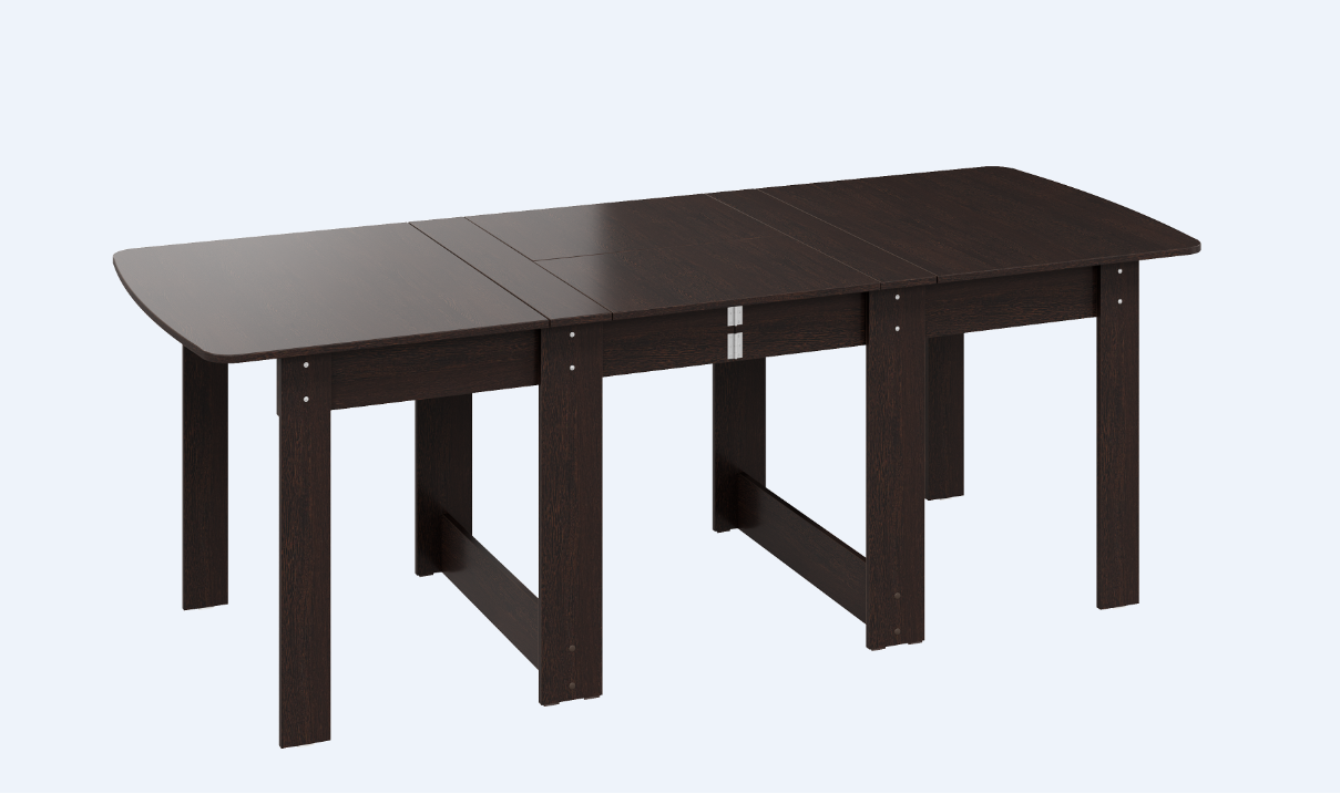 Стол раскладной, BUDUNOV GROUP, Рейн тип 3, Венге, стол книжка, 227х87х76 см.