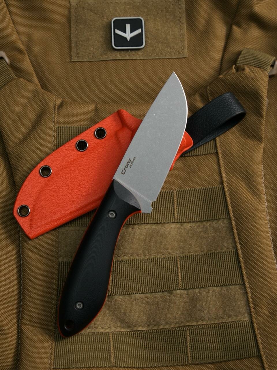 Нож Crony (AUS-10 SW, black/orange) kydex orange