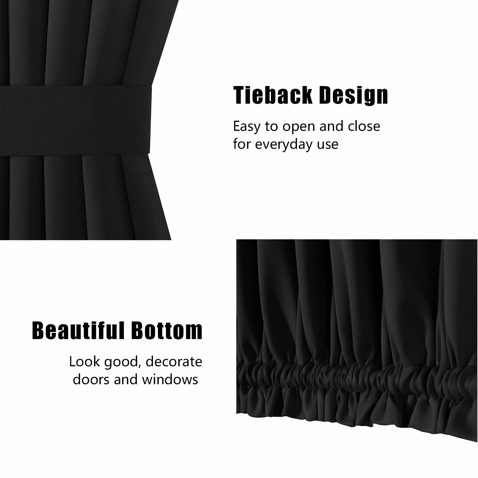 2-панельные французские шторы с карнизом для штанги, подхваты для штор, защищающие от солнца, защитные шторы с люверсами, тепловые затемняющие шторы для окон, кухонных дверей, патио, 25 x 72 дюйма