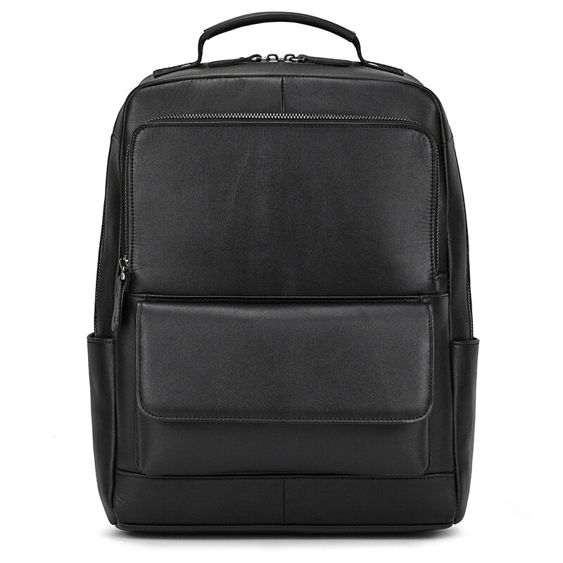 Рюкзак из натуральной кожи в стиле ретро, 14-дюймовый мужской кожаный рюкзак Crazy Horse, студенческий рюкзак из натуральной кожи, темно-коричневая сумка для компьютера, false