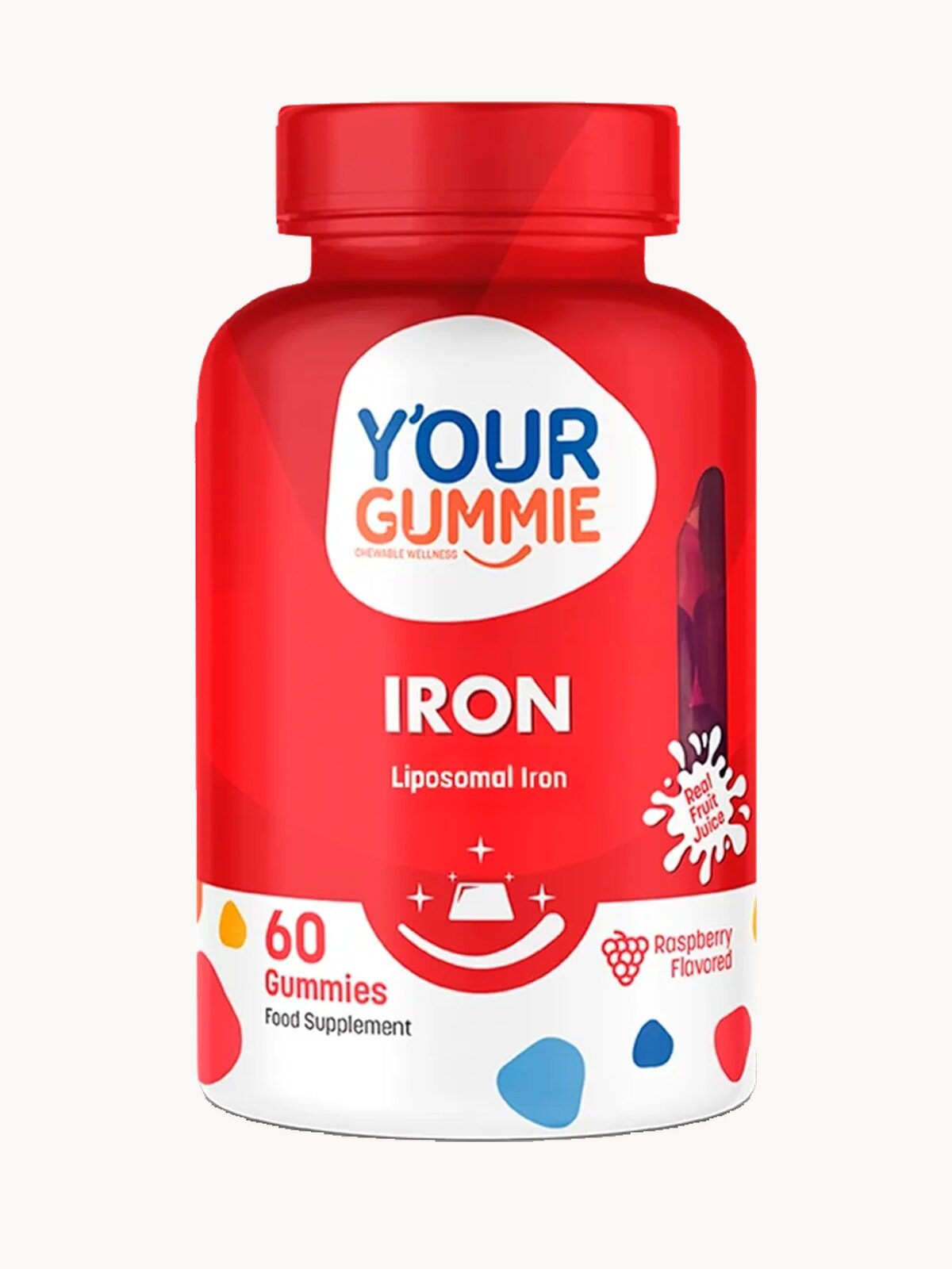 Витамины YOUR GUMMIE IRON, липосомальное железо, клубника, 60 шт, Турция