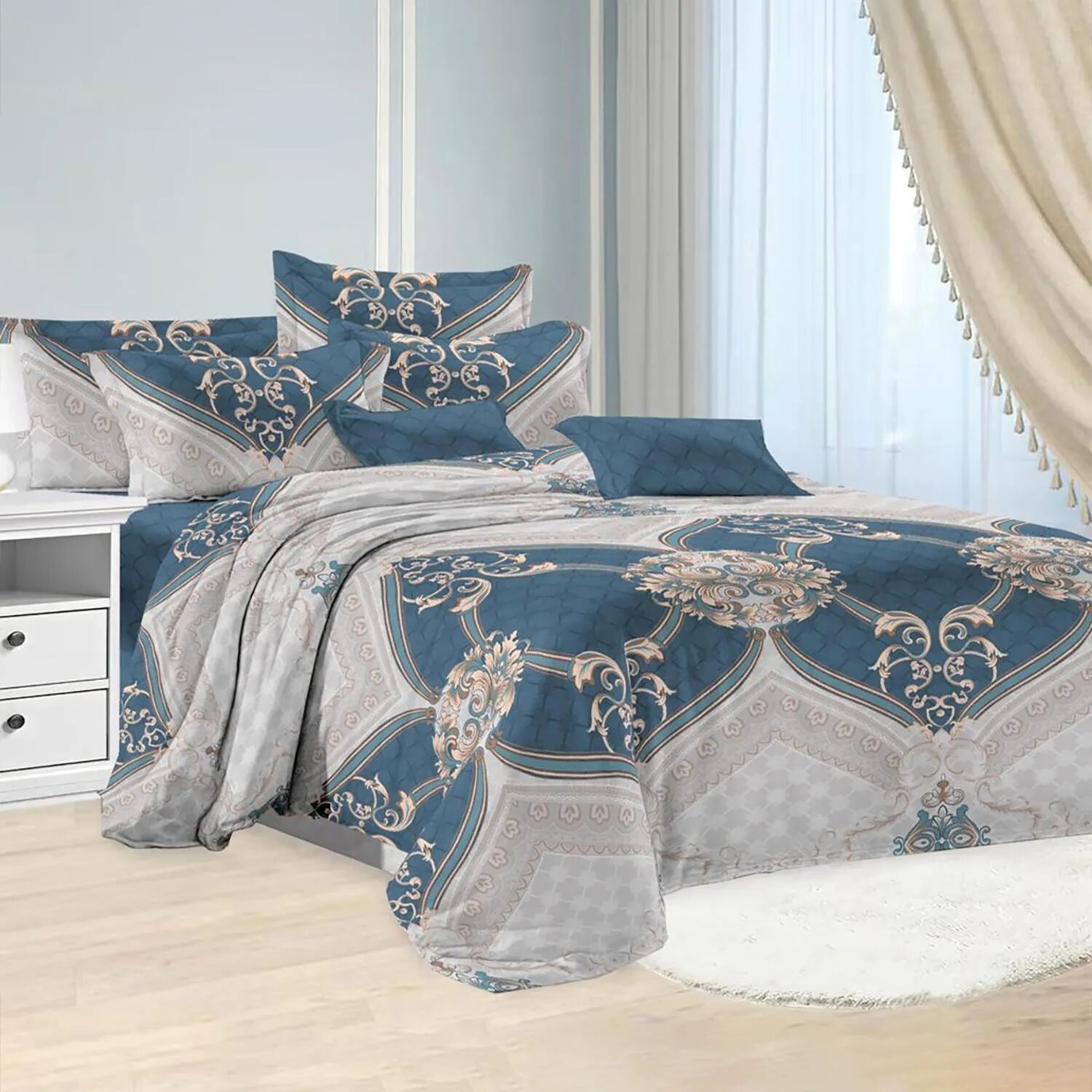 Постельное белье 1.5сп FELICITA микросат,(нав.70х70-2 шт)-1171 Убранство