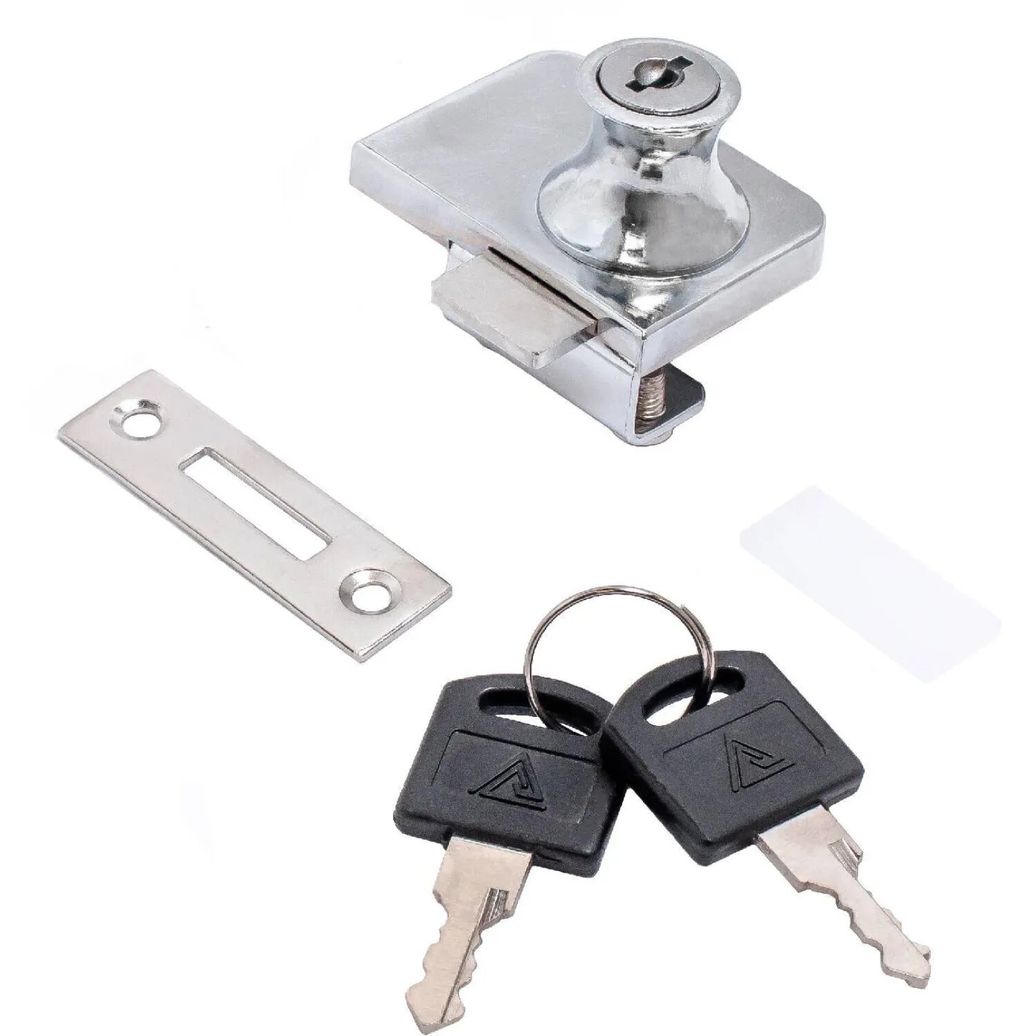 Замок мебельный_УЗК StahlBuro 805 сталь хром(отв. пл. кр/на2стекл/2кл)(16897)