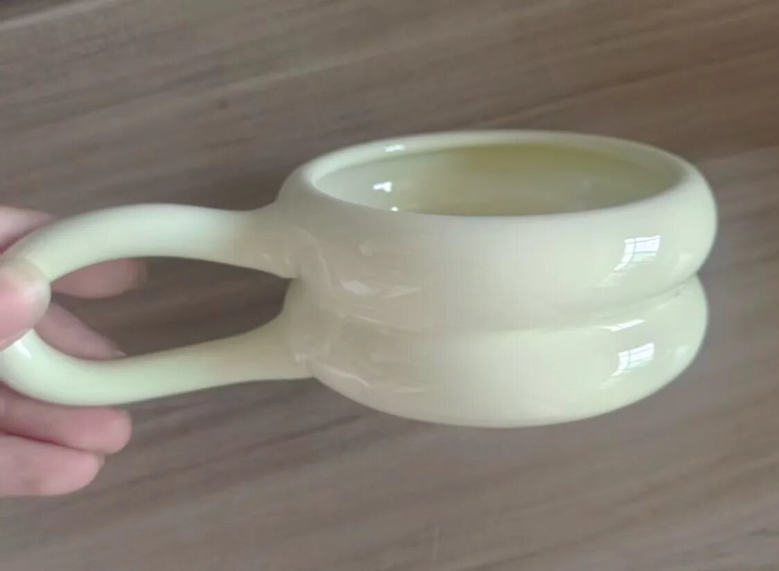 250 мл 8 унций Пухлая керамическая кружка Скандинавская креативная кофейная чашка Короткая волнистая чашка для кофе с широким горлышком и длинной ручкой 1 шт.