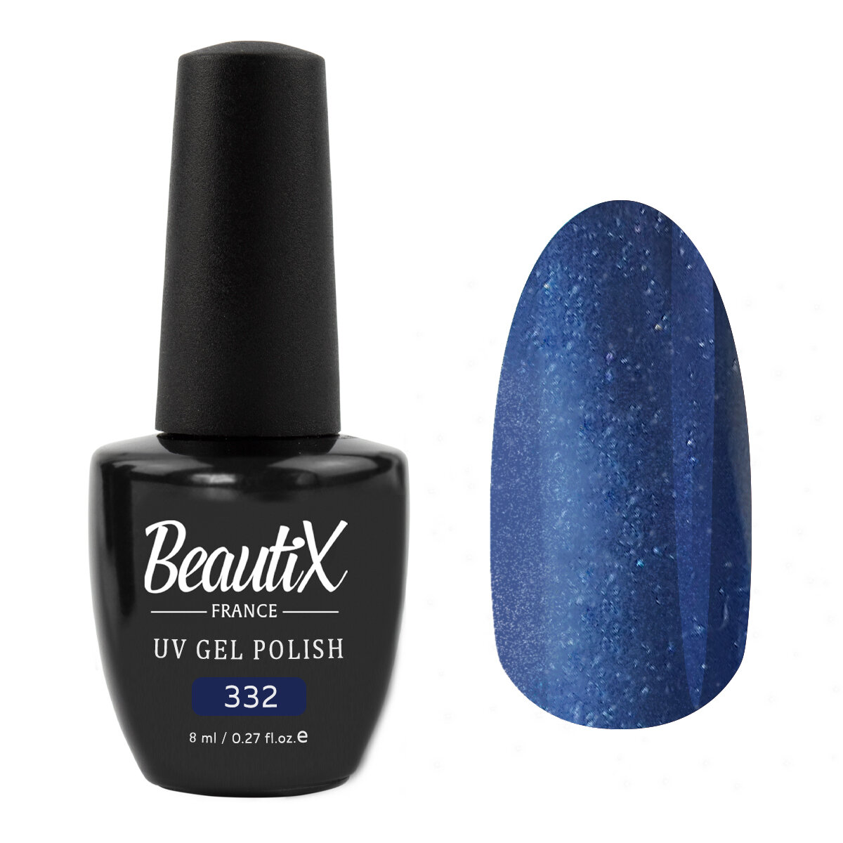 Гель-лак для ногтей Beautix 332 UV Gel Polish, синий шиммер, 8 мл