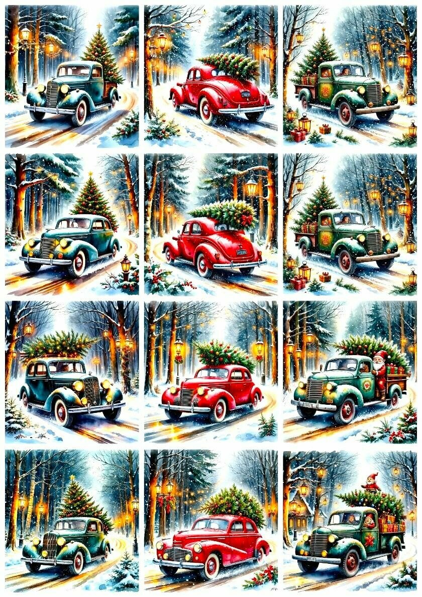 Водорастворимые картинки для мыла А4 к Новому Году