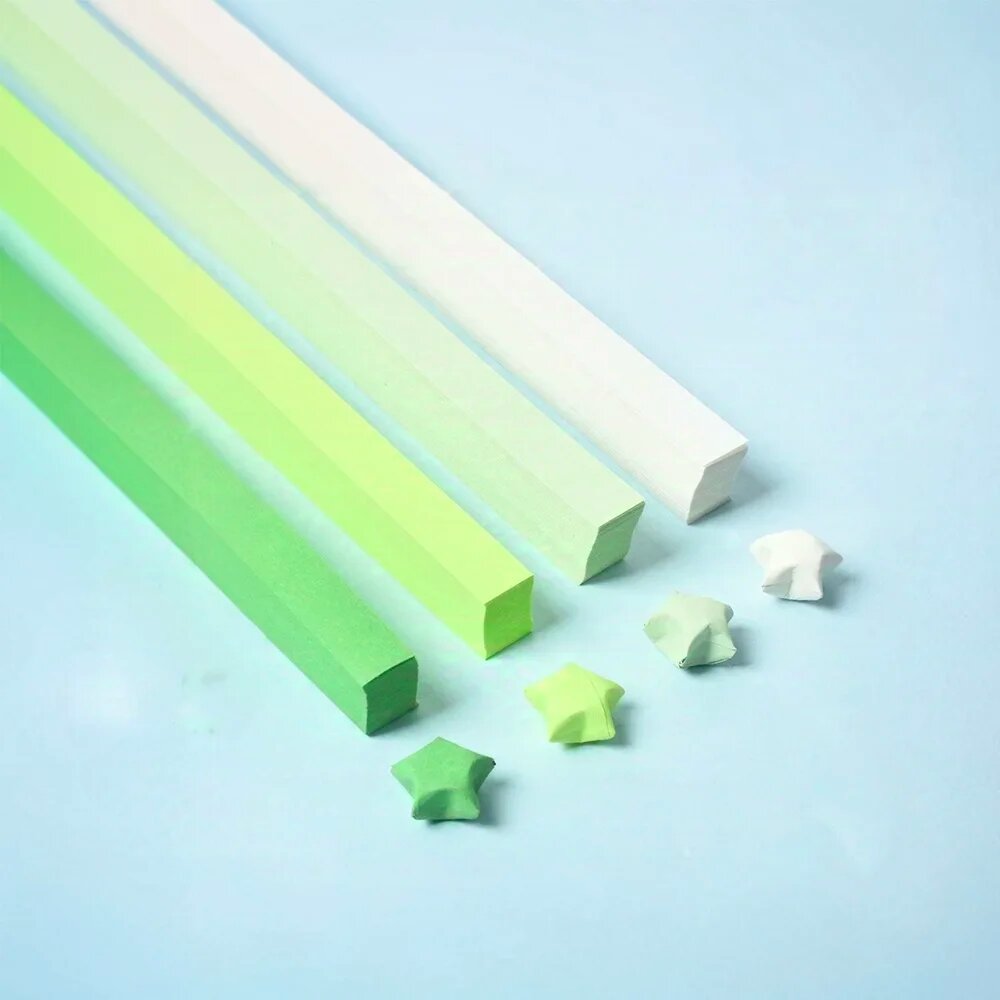 Бумажные полоски для оригами 540 шт, 27 цветов зеленый