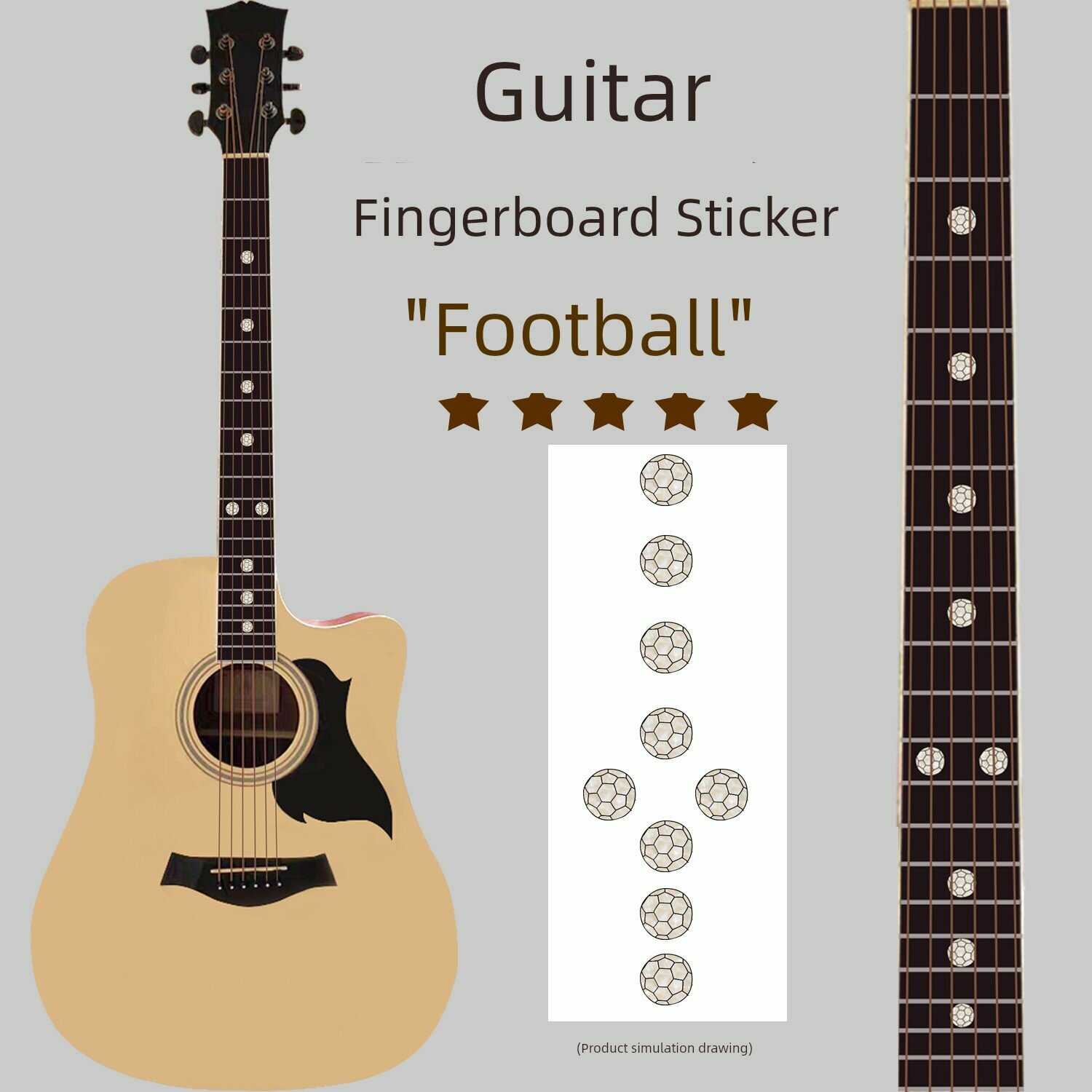 Наклейки для гитары, наклейки на гриф гитары, декоративные наклейки на гриф, украшения для гитары, наклейки для гитары