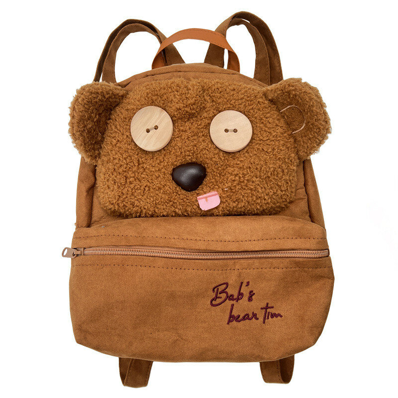 Tim bear cartoon plush school bag with soft material and 20l capacity for teens and kids
