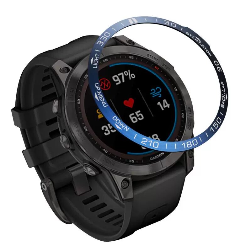 Защитное кольцо из нержавеющей стали для циферблата Garmin Fenix 7 Pro, металлическая замена Другое_Тип А синий с