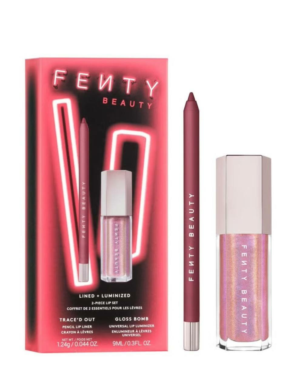 Подарочный набор Fenty Beauty Lined + Luminized, блеск для губ+карандаш