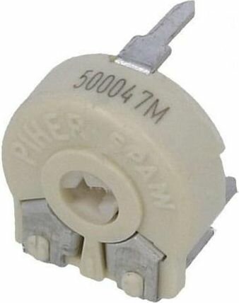 Потенциометр PIHER PTC10LV10-501A2020 монтажный, однооборотный, горизонтальный, 500Ом,1шт