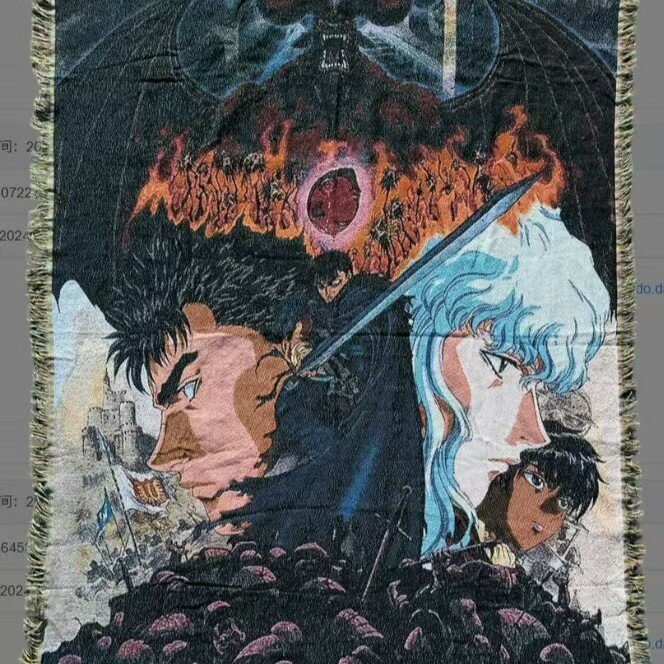 Гобеленовый аниме ковер Берсерк Гриффит, Диванное одеяло жаккардовый гобелен аниме-одеяло офисное одеяло для сна