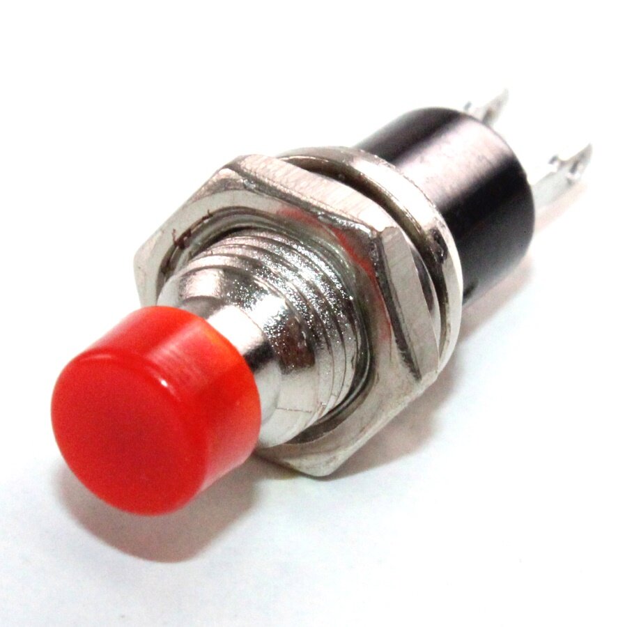 Кнопка PBS-10B мини, б/ф, мет, красная