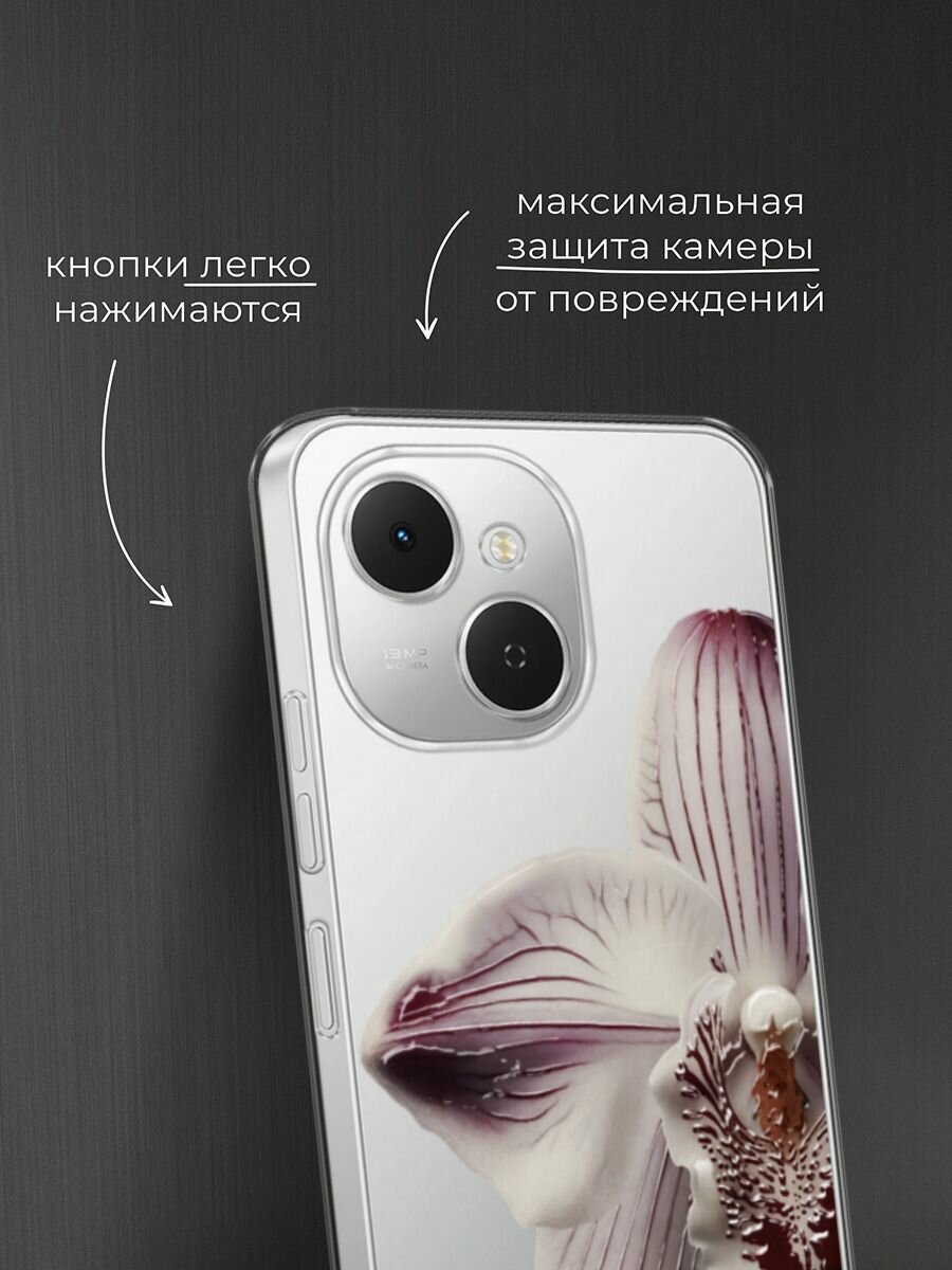 Чехол на Tecno Spark 40C / Текно Спарк 40C с принтом Белая орхидея — фото 1