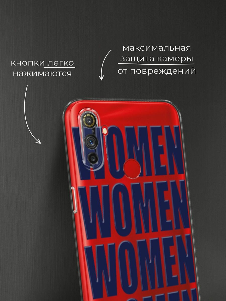 Силиконовый чехол на Realme C3 / Реалми C3 с принтом Woman blue — фото 1
