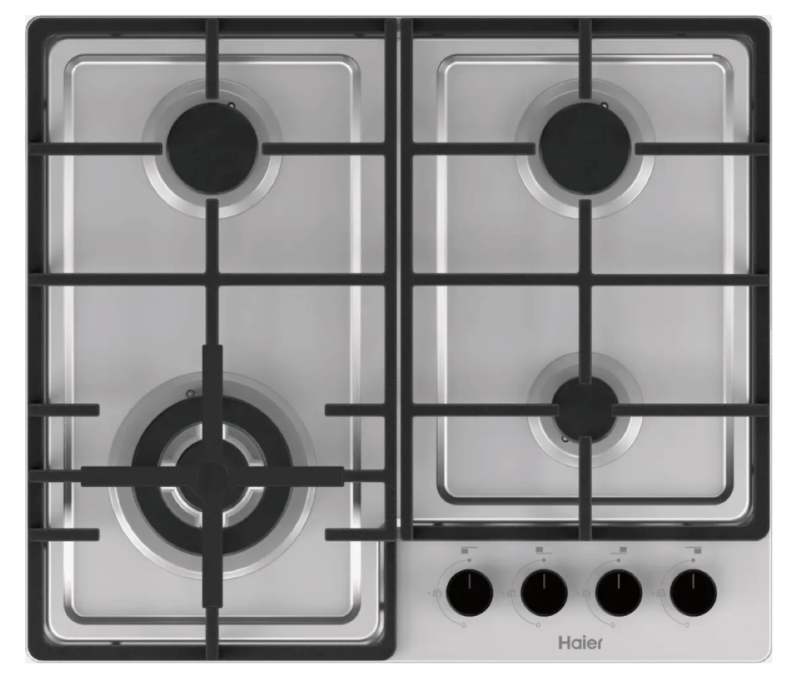 Газовая варочная панель Haier HHQ-M64CTX, чугунные решетки, электроподжиг