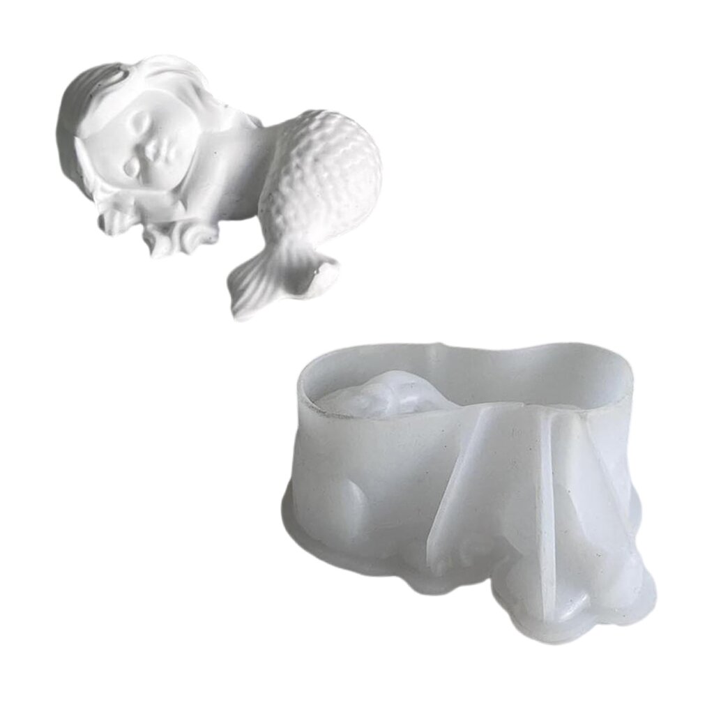 Многоцелевая Очаровательная 3D Форма для Русалок, Прочная Силиконовая Форма, Портативная для Изготовления Поделок из смолы и Гипсовых Статуэток, Украшения дома