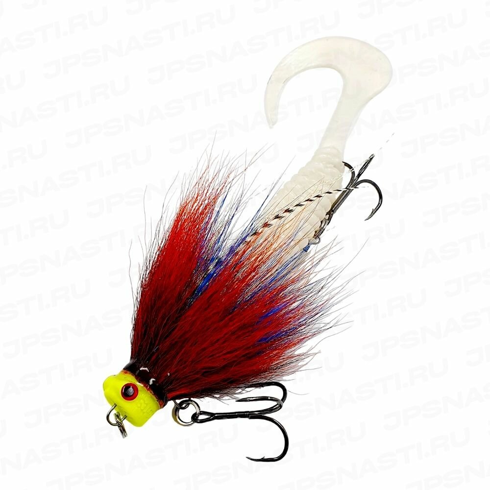 Бактейл оснащенный Boroda Baits Bearded Mouse Mini, #888 - Patriot / Приманки для ловли щуки и судака