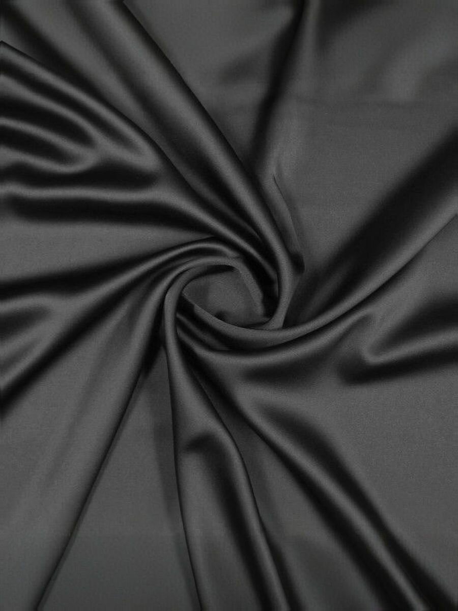 Атласная ткань, черный цвет, ткань для шитья, 1,4х1м