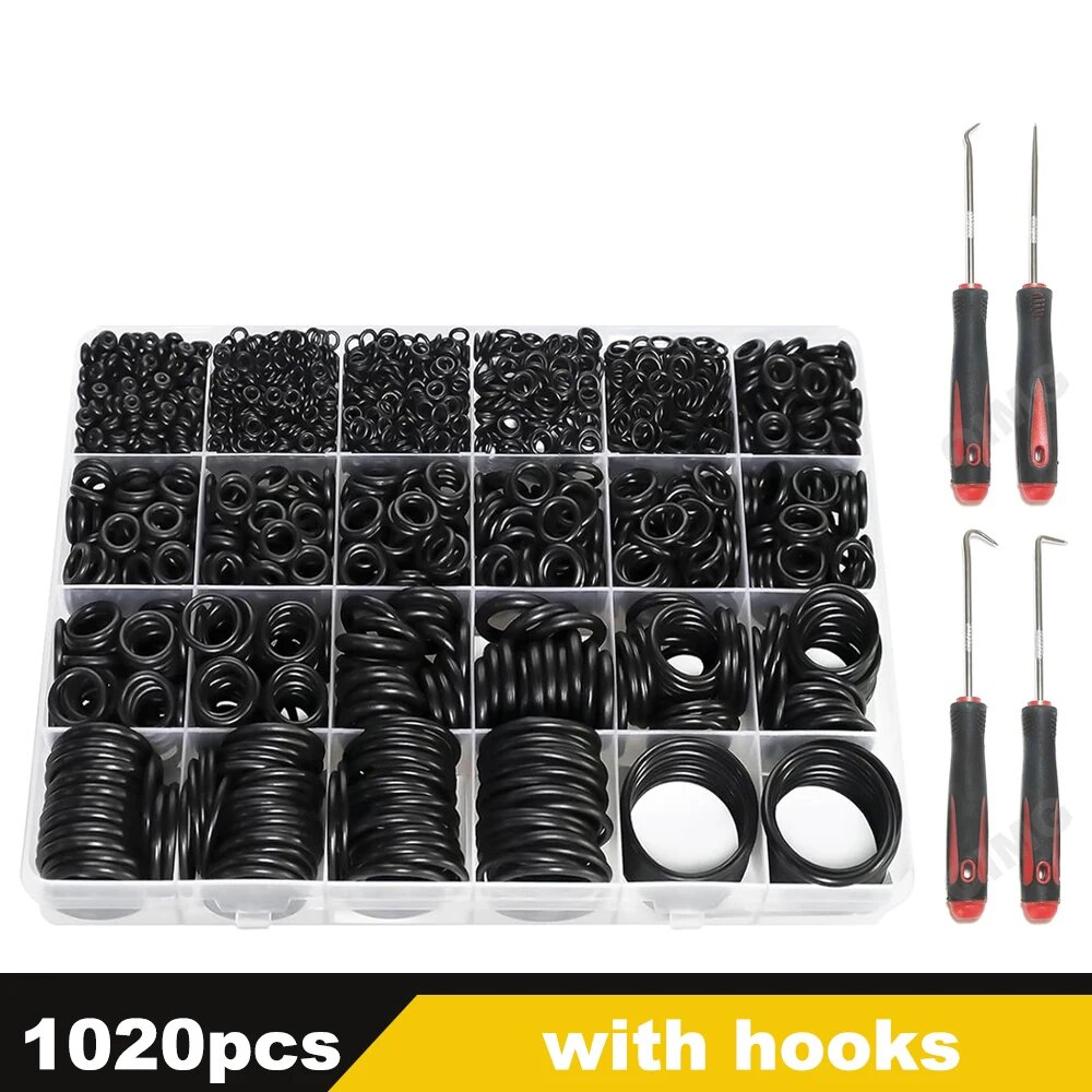Набор уплотнительных колец 1020pcs с короткими крюками