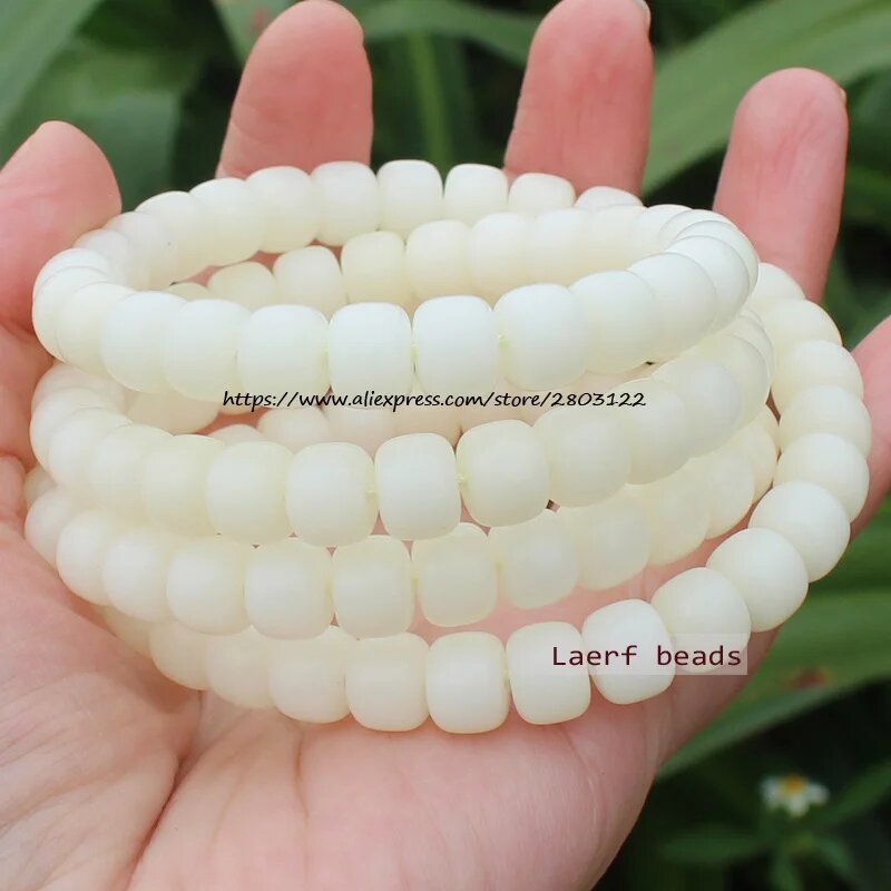 Белые бусины Бодхи рудракша 6-12 мм, 108 шт laerf beads Белый, Rondelle7X9mm