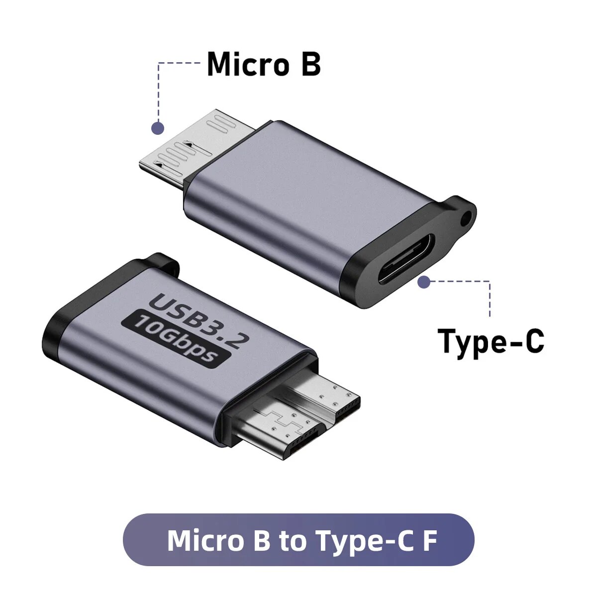 Удлинитель USB3.0 USB C к Micro B, 10 Гбит/с, удлинитель кабеля типа C «мама» на Micro B для Samsung, ноутбука, телефона, жесткого диска Micro B to Type C