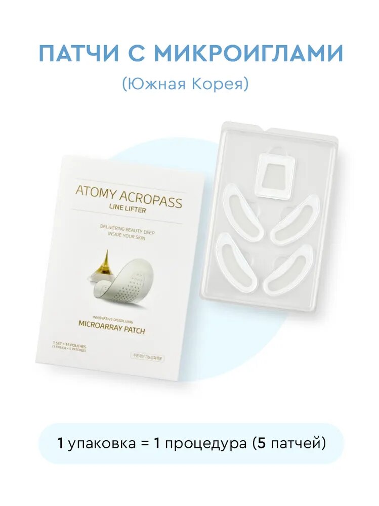 Atomy Acropass патчи с микроиглами от морщин, 1 упаковка (5 патчей) Атоми Акропасс / Корея