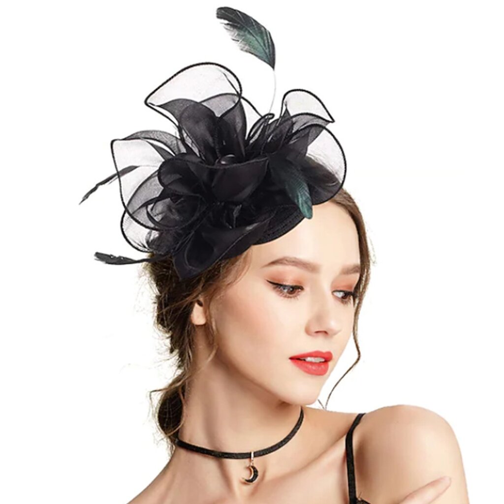 Mesh Feather Headband Women Fascinator Headband Tea Party Headband Cocktail