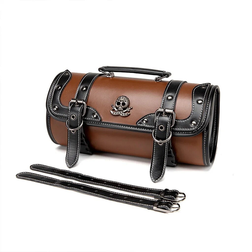 2025 новейшая универсальная мотоциклетная седельная сумка на передний руль для Harley Honda Kawasaki, водонепроницаемая сумка для инструментов из искусственной кожи brown