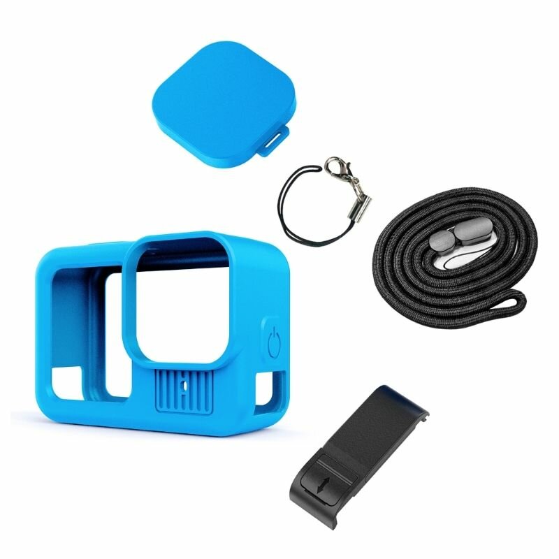 Подходит для GoPro Hero 13 силиконовый защитный рукав-синий + боковая крышка