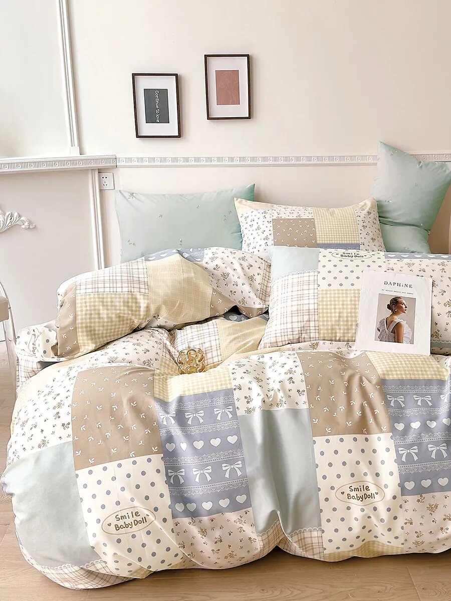 Постельное белье евро 4 наволочки Novella