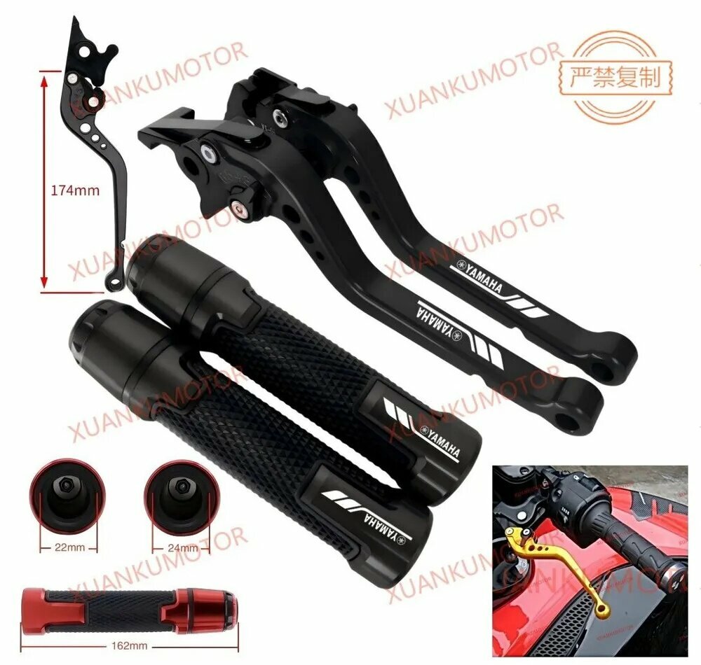Для Yamaha R6 2017-2020 2022, R1 R1M/1S 2015-2022 , MT-09/SP Tracer900/GT 2021-2022. Ручка тормозной системы мотоцикла и противоскользящая накладка на руль Ямаха 16 17 18 19 20 21 22
