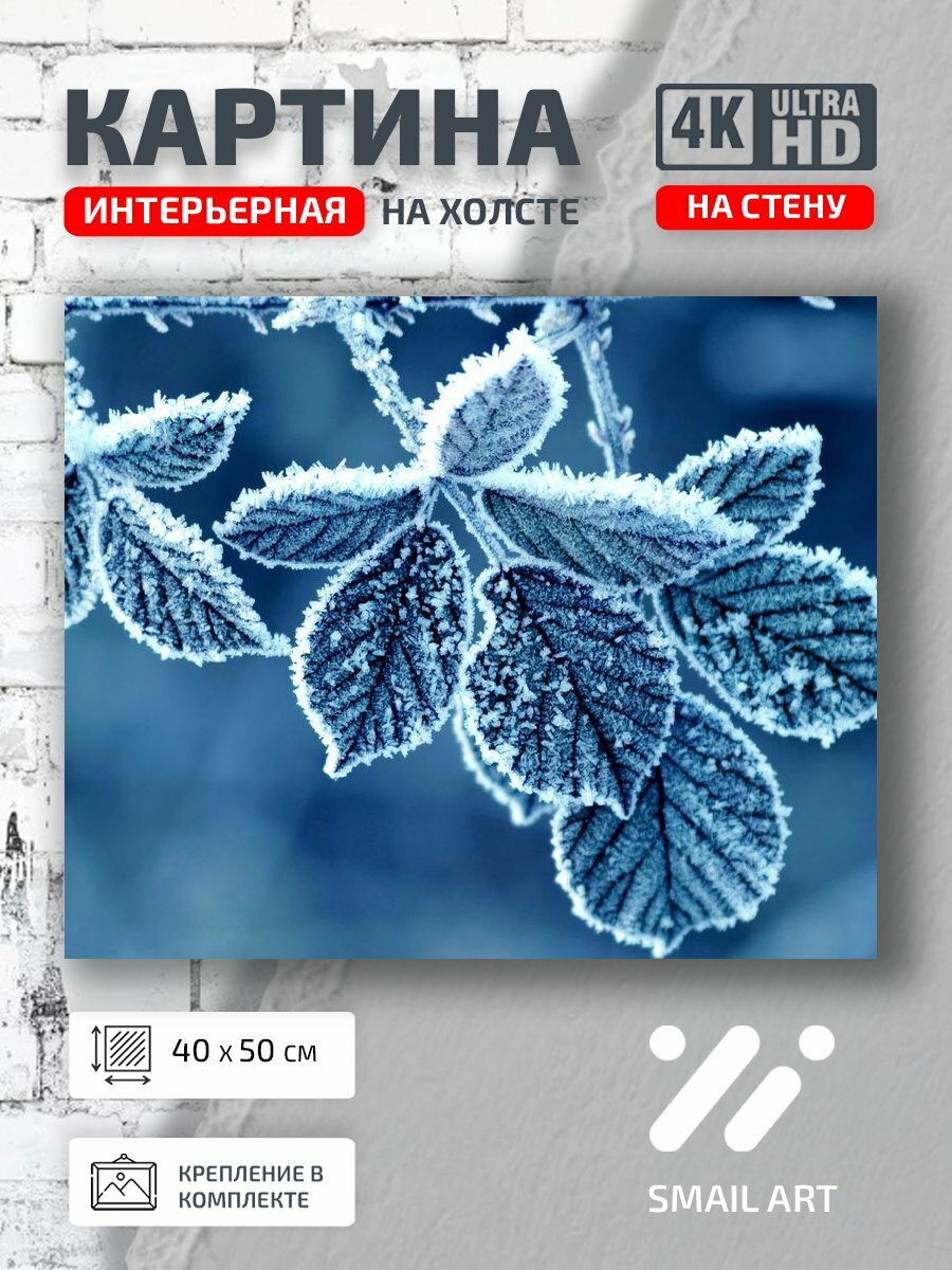 Картина на холсте интерьерная 40 на 50 на стену Листья Landscape для кабинета пейзаж декор